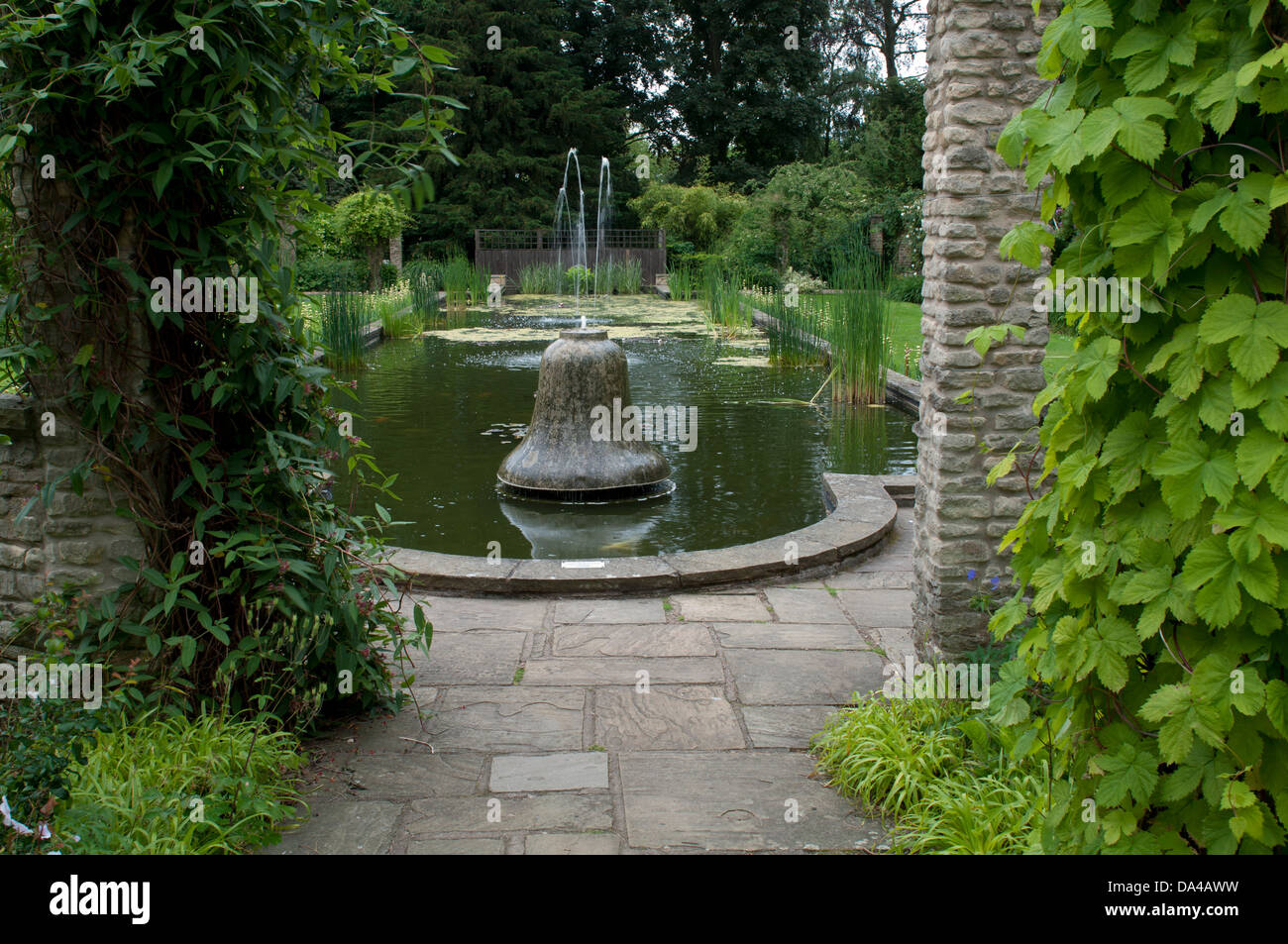 The Water Garden, University of Leicester Botanic Garden Stock Photo ...