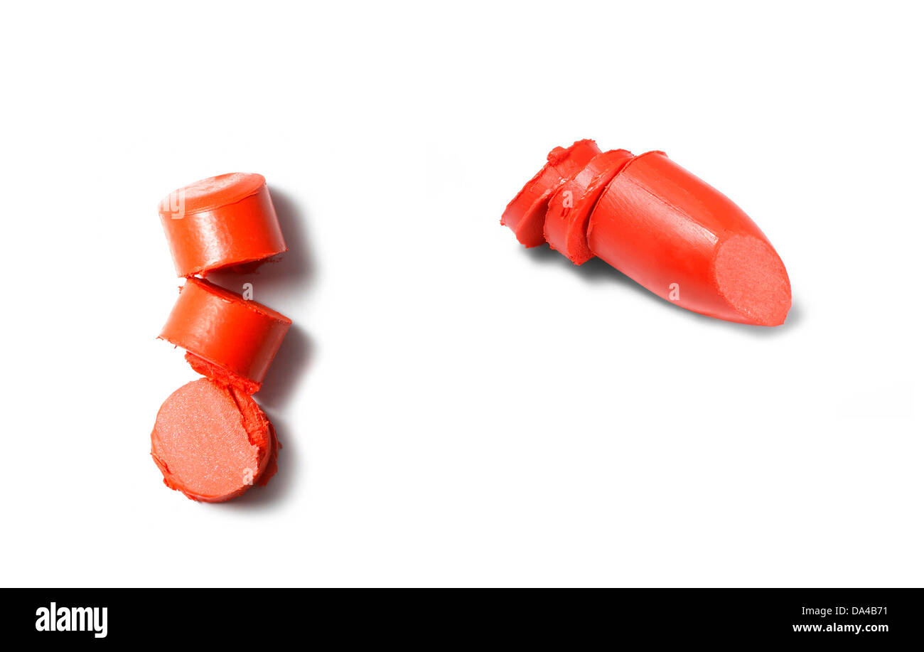 orange lipstick chop cut out onto a white background Stock Photo - Alamy
