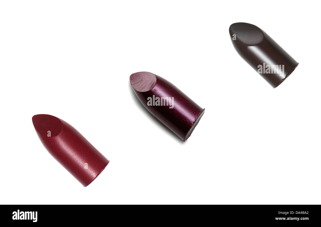 dark red lipstick chop cut out onto a white background Stock Photo - Alamy
