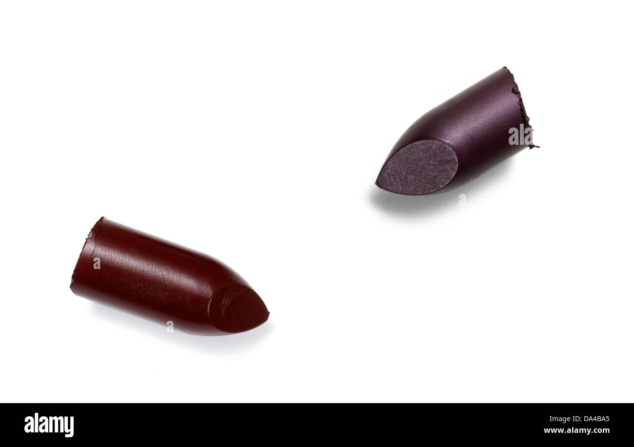dark red lipstick chop cut out onto a white background Stock Photo - Alamy