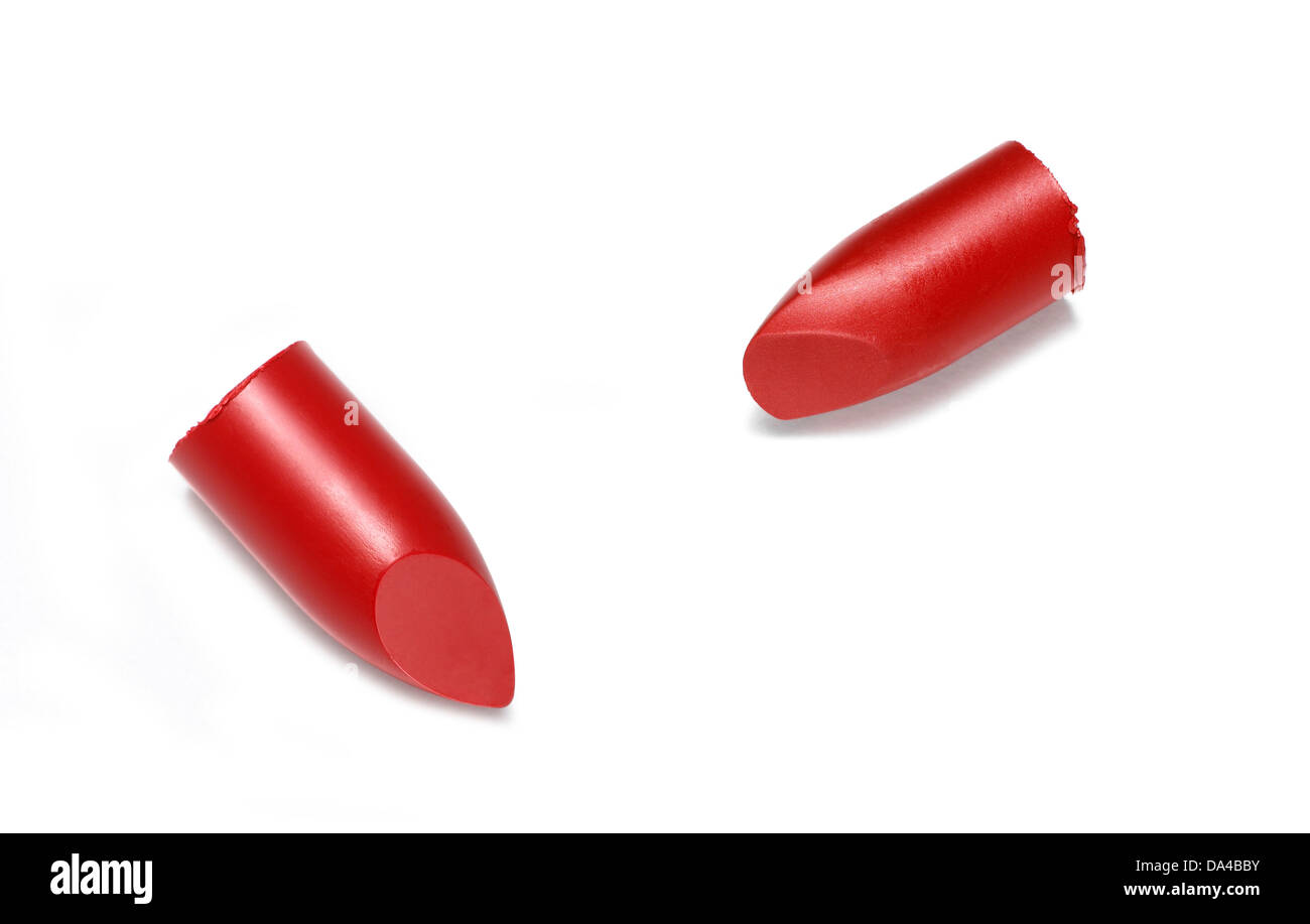 red lipstick chop cut out onto a white background Stock Photo - Alamy