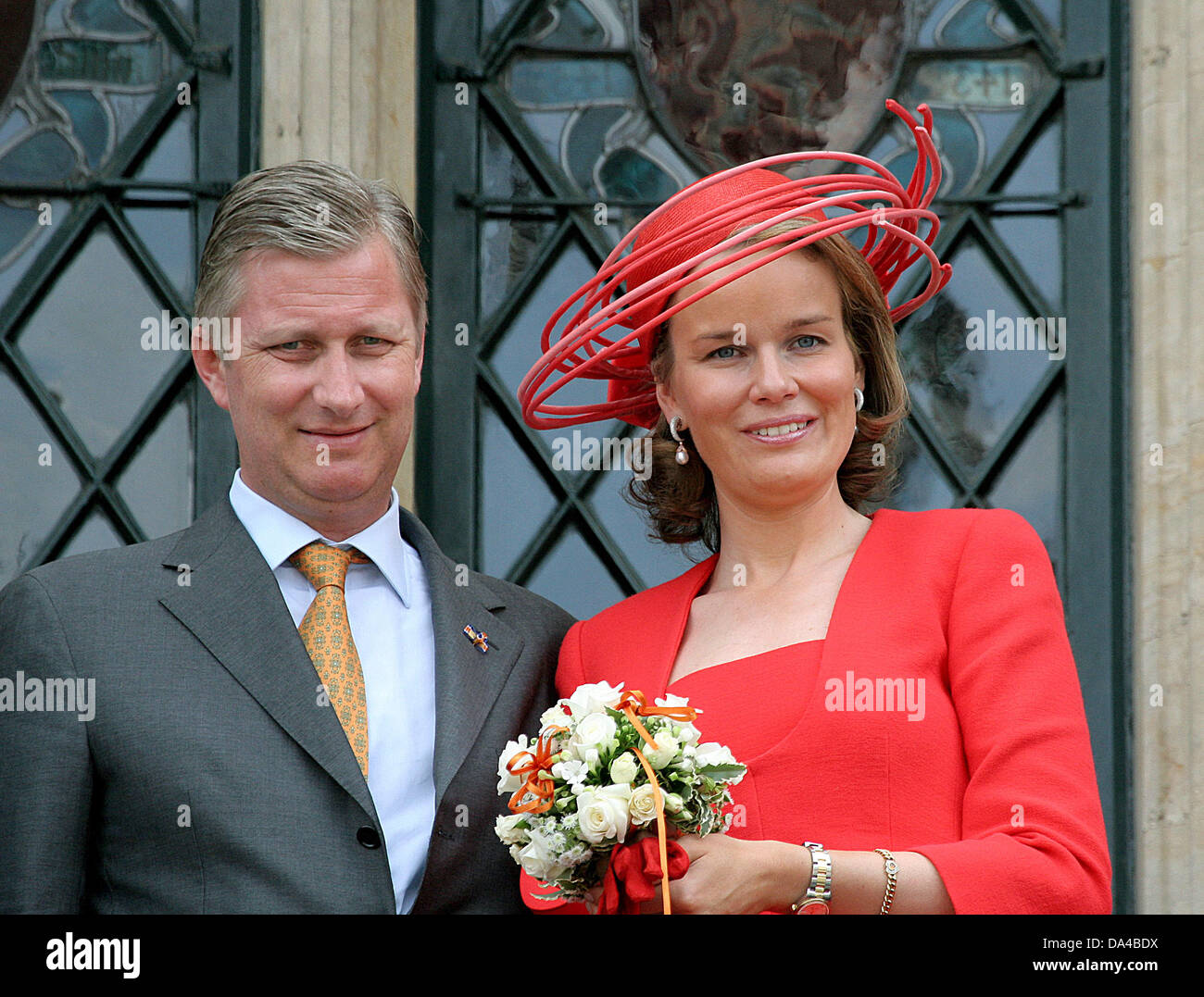 Belgian Crown Prince Philippe and Princess Mathilde pose after the ...