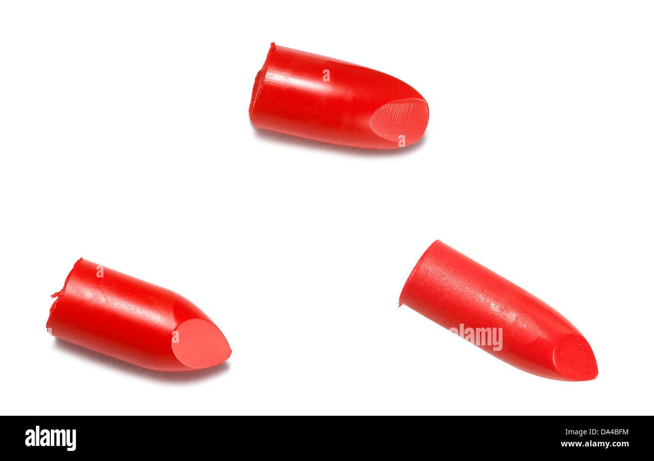 red lipstick chop cut out onto a white background Stock Photo - Alamy