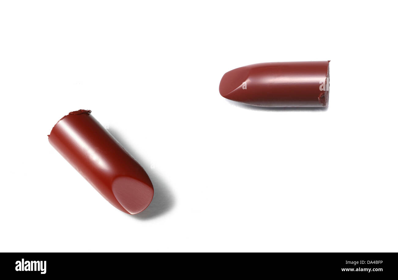 red lipstick chop cut out onto a white background Stock Photo - Alamy