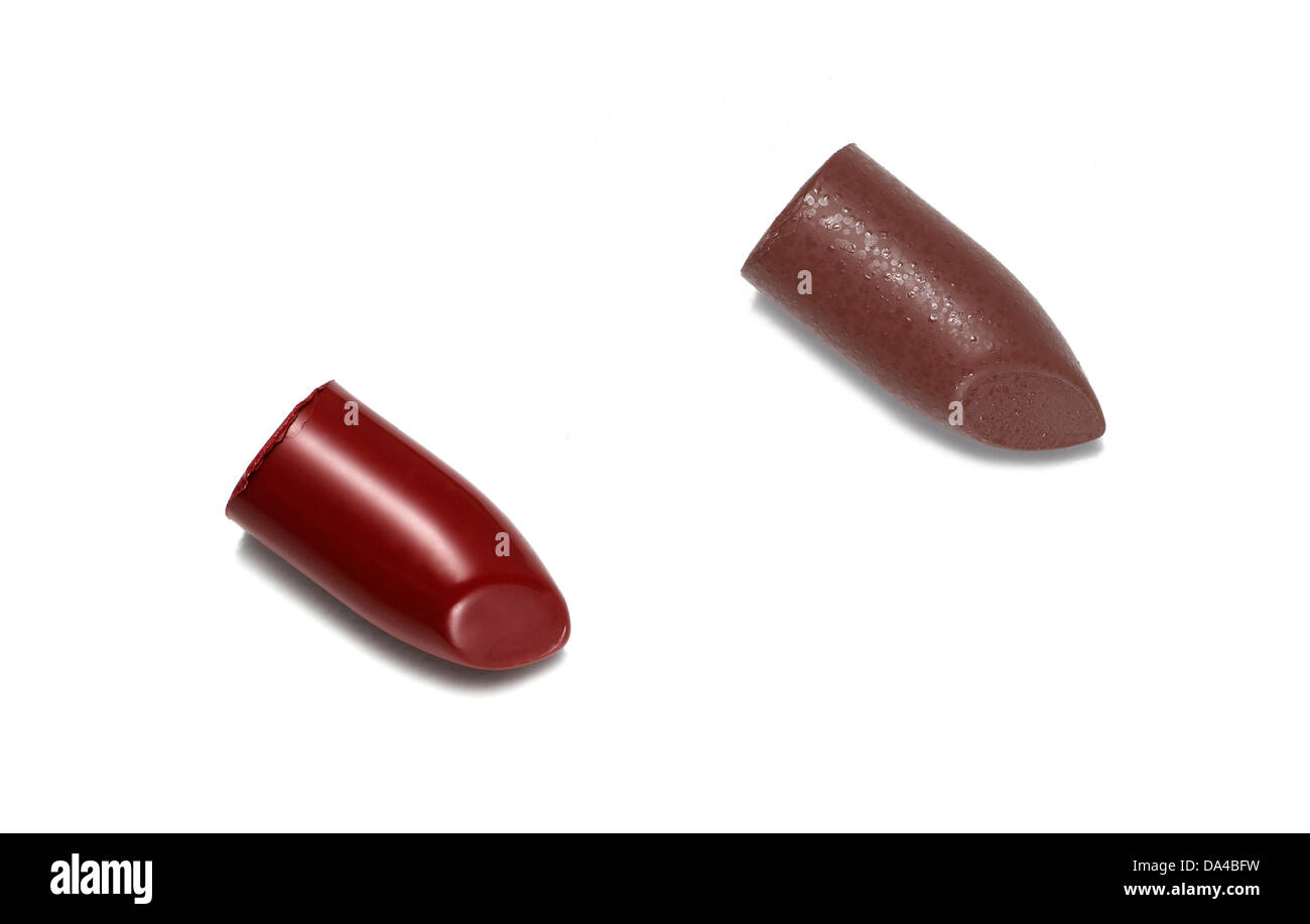 red brown lipstick chop cut out onto a white background Stock Photo - Alamy