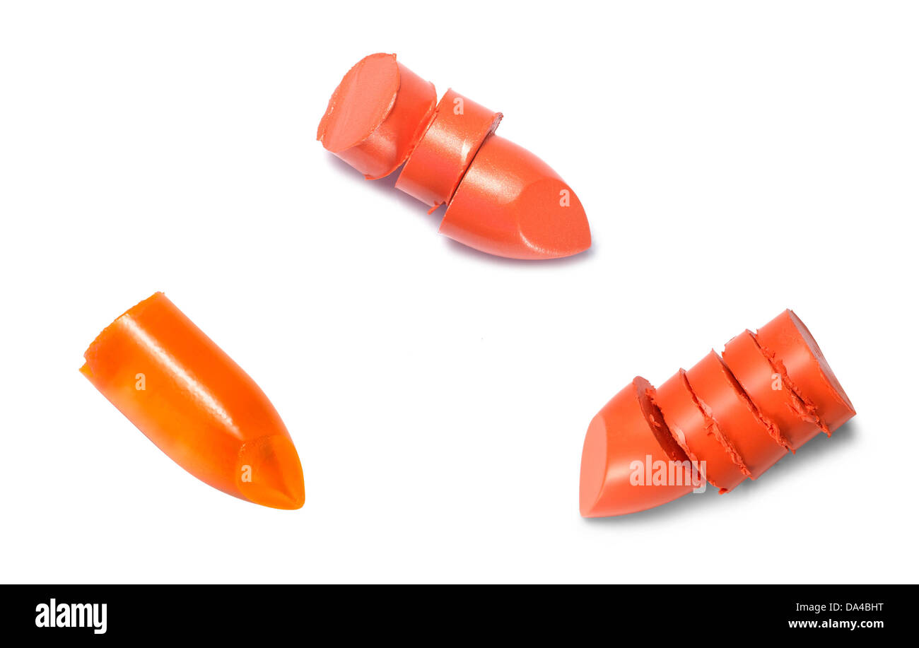 orange lipstick chop cut out onto a white background Stock Photo - Alamy