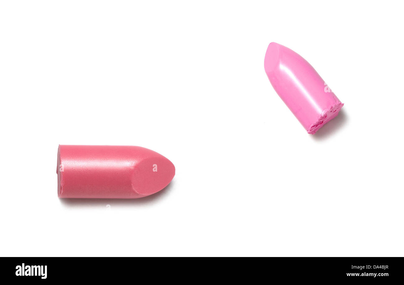 pink lipstick chop cut out onto a white background Stock Photo - Alamy