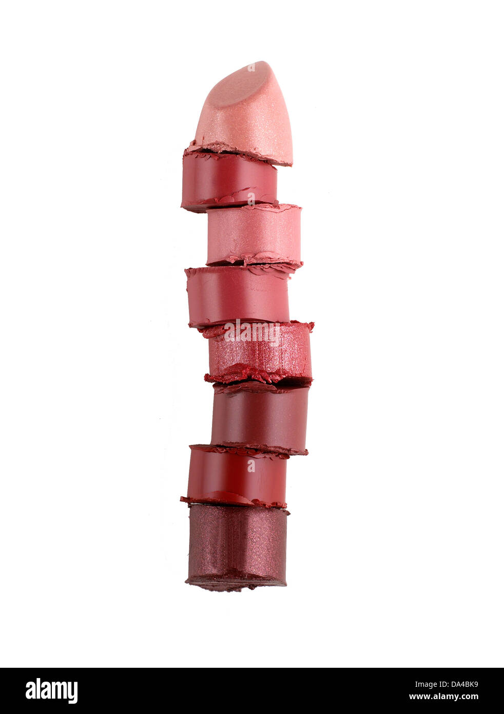 red lipstick chop stack cut out onto a white background Stock Photo - Alamy