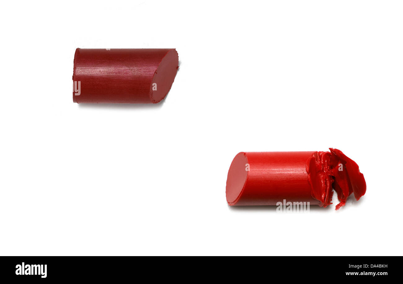 red lipstick chop cut out onto a white background Stock Photo - Alamy