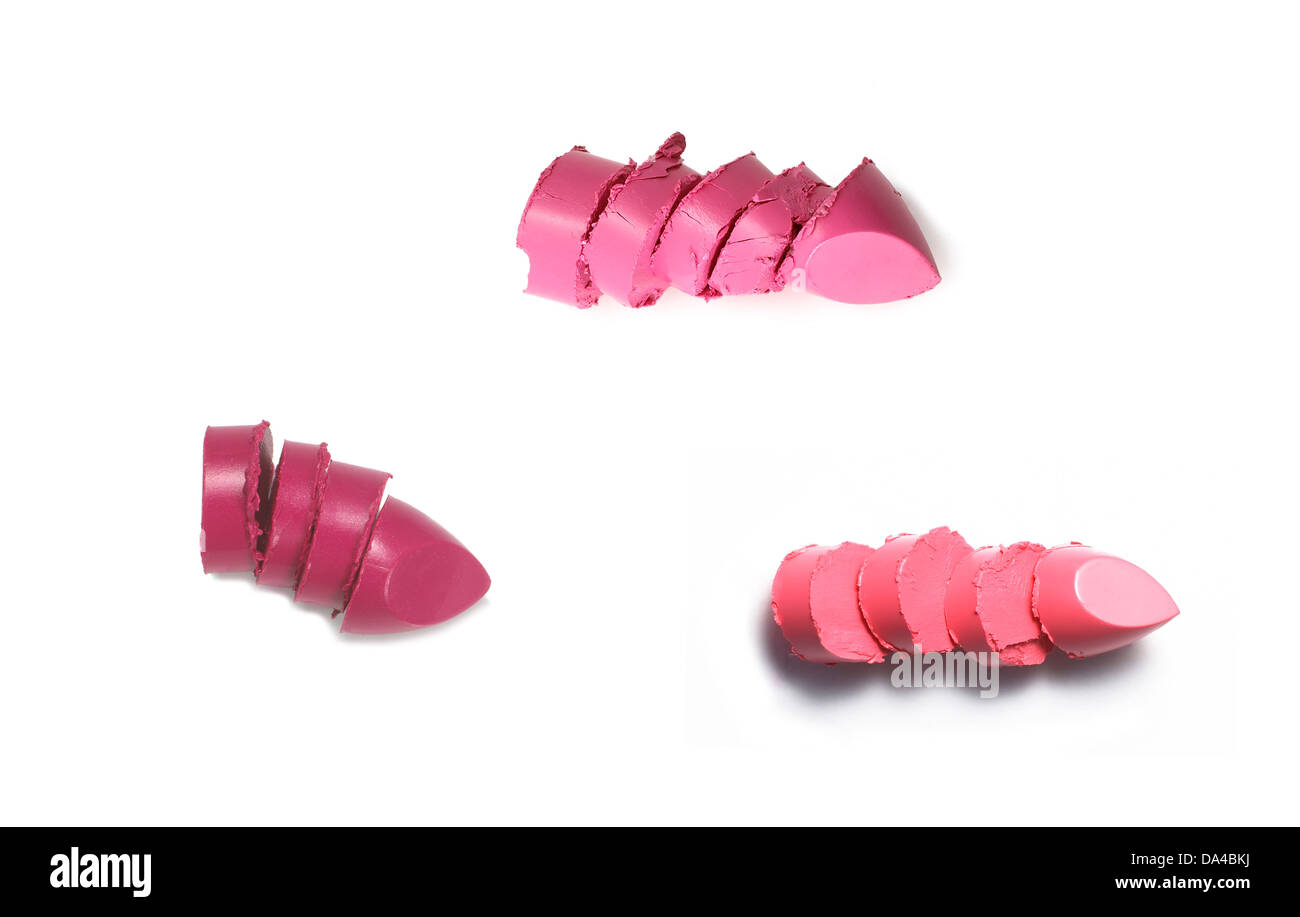pink lipstick chop cut out onto a white background Stock Photo - Alamy