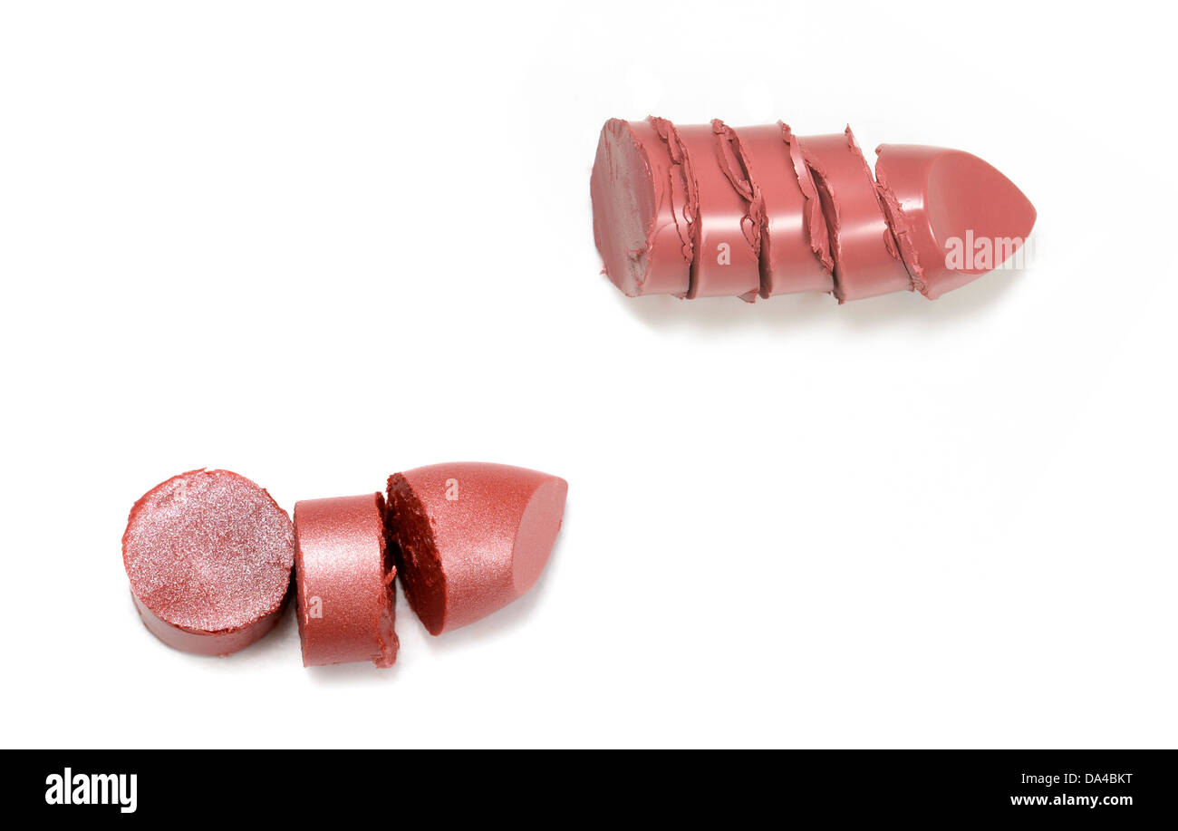 pink lipstick chop cut out onto a white background Stock Photo - Alamy