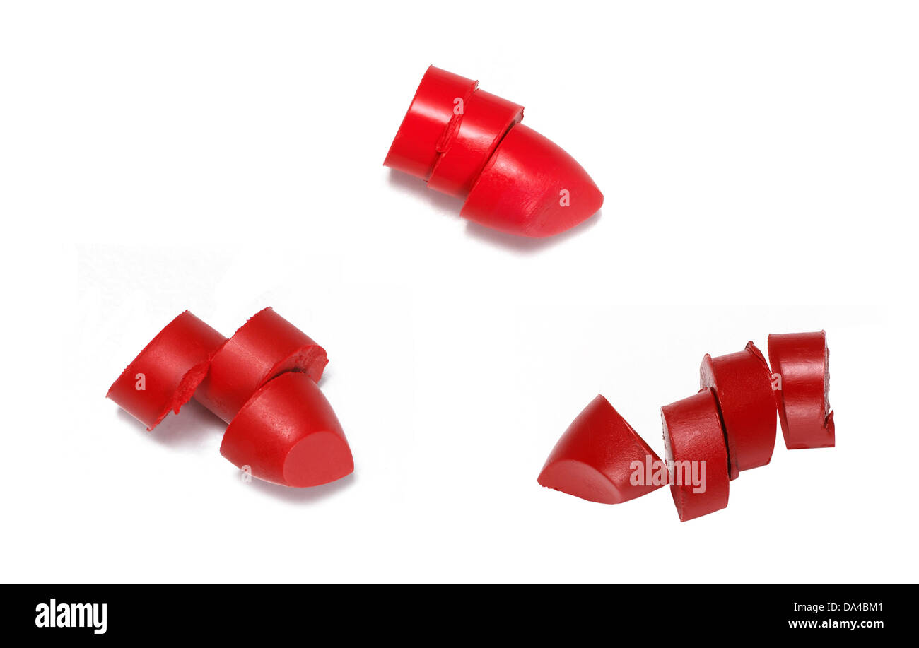 red lipstick chop cut out onto a white background Stock Photo - Alamy