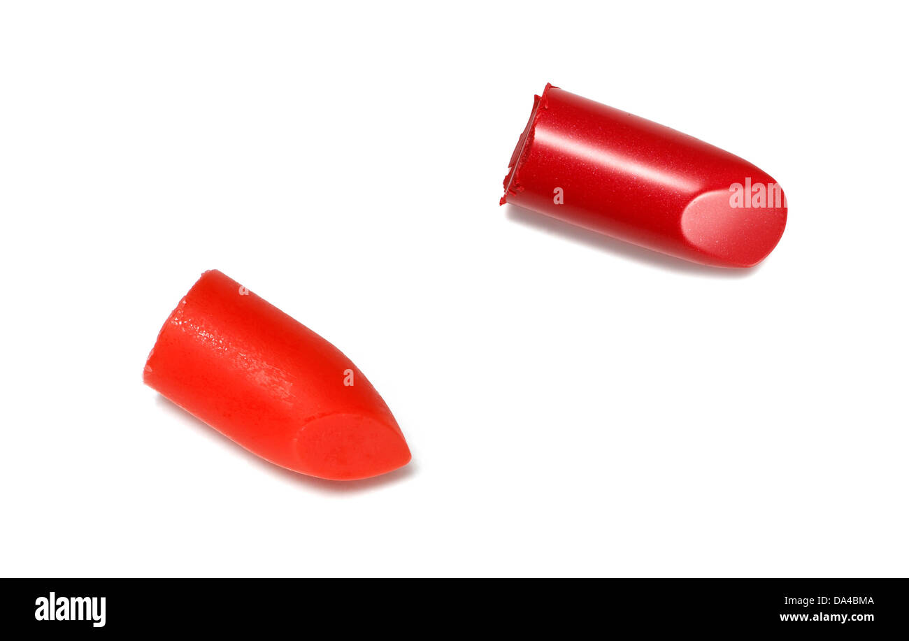 red lipstick chop cut out onto a white background Stock Photo - Alamy