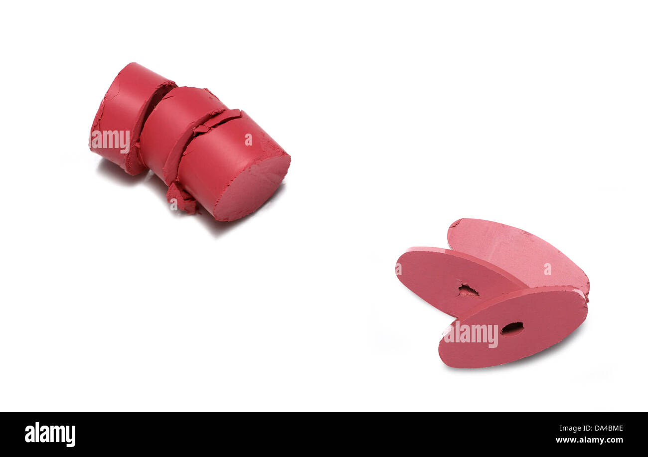 red lipstick chop cut out onto a white background Stock Photo - Alamy