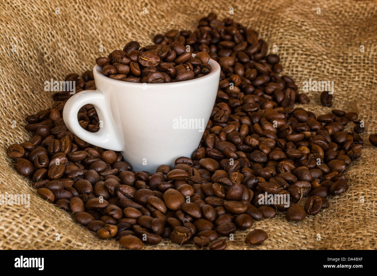 cup of coffee with coffee beans Stock Photo - Alamy