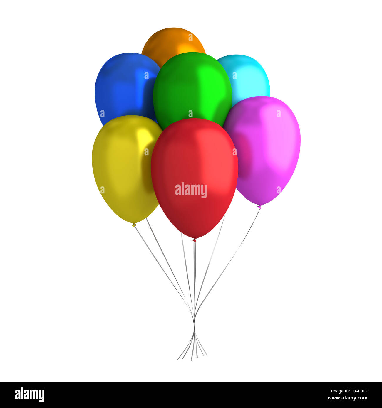 7 Balloons - 7 Colors (Isolated, white background Stock Photo - Alamy