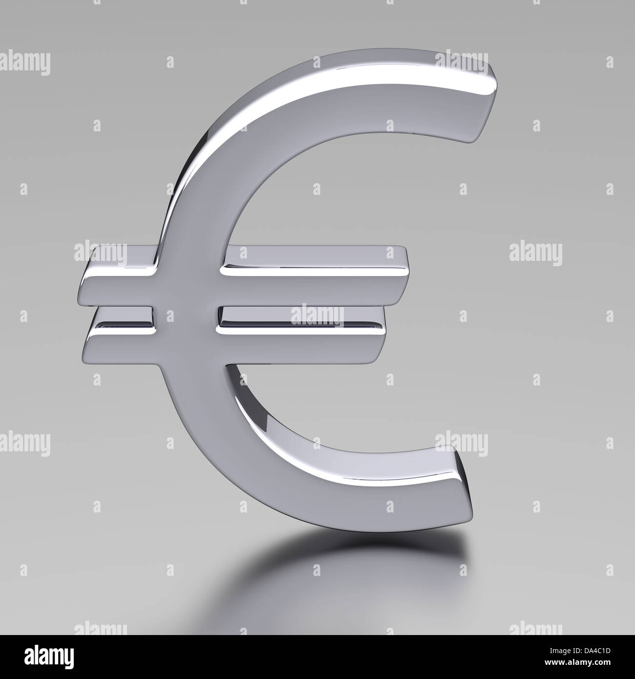 3D Chrome Euro Sign Stock Photo - Alamy