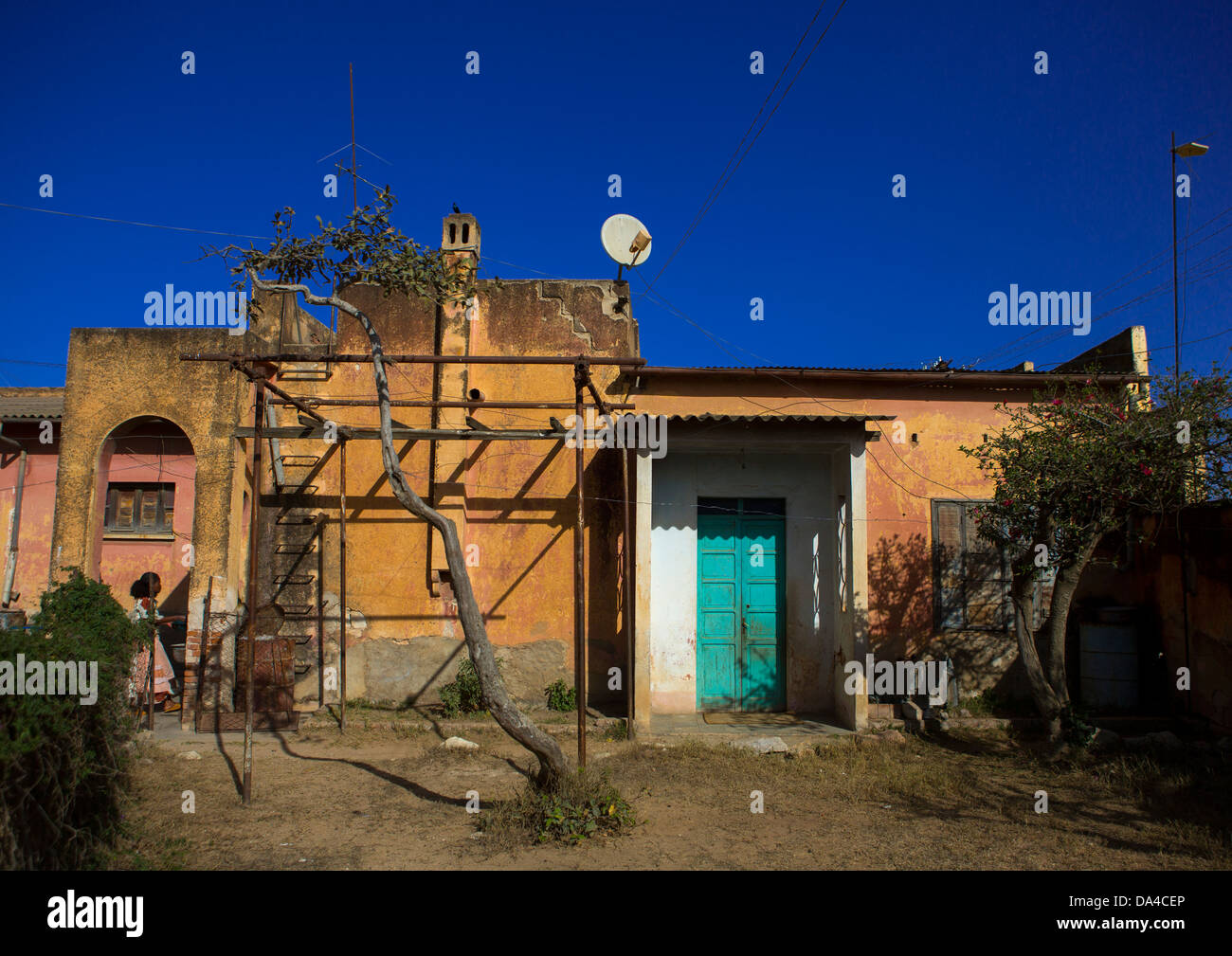 Old Colonial Italian House, Dekemhare, Eritrea Stock Photo - Alamy