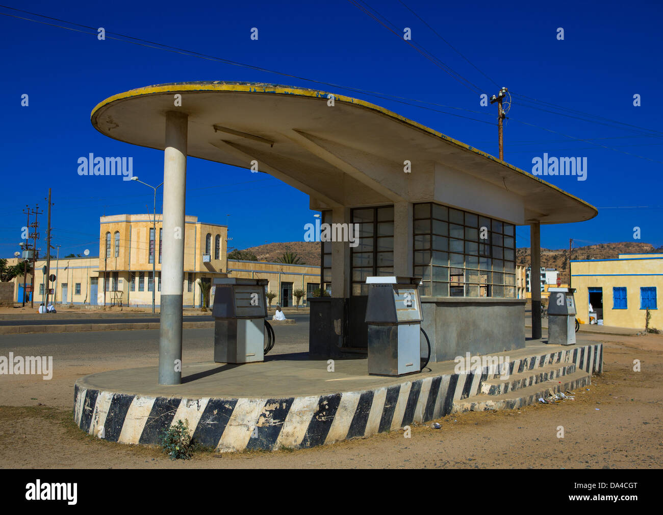 Old Colonial Italian Gas Station, Dekemhare, Eritrea Stock Photo - Alamy