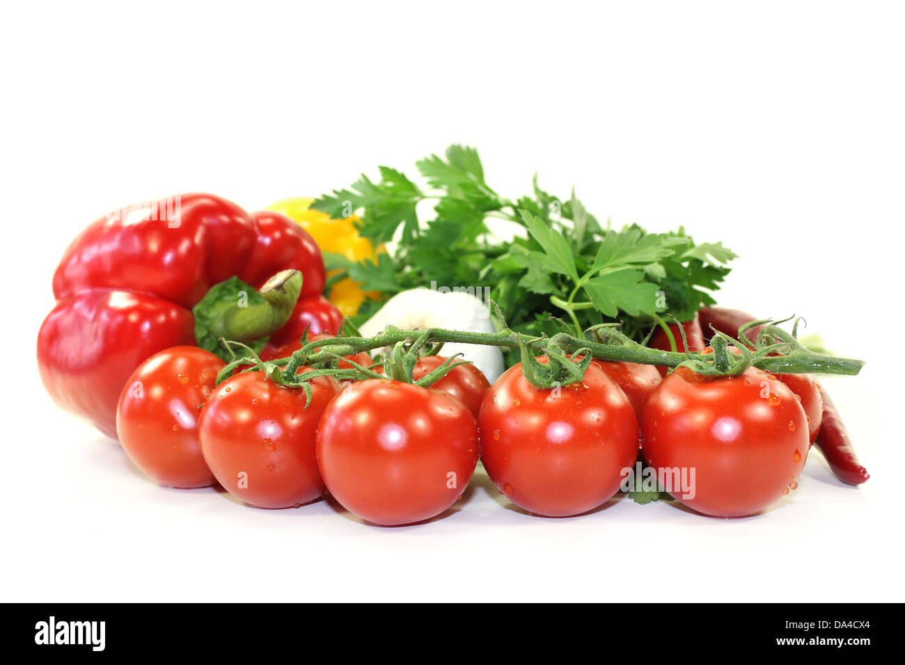 different varieties of vegetables in front of white background Stock ...