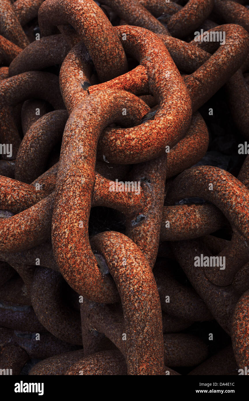 closeup of metallic and rusty chains Stock Photo - Alamy