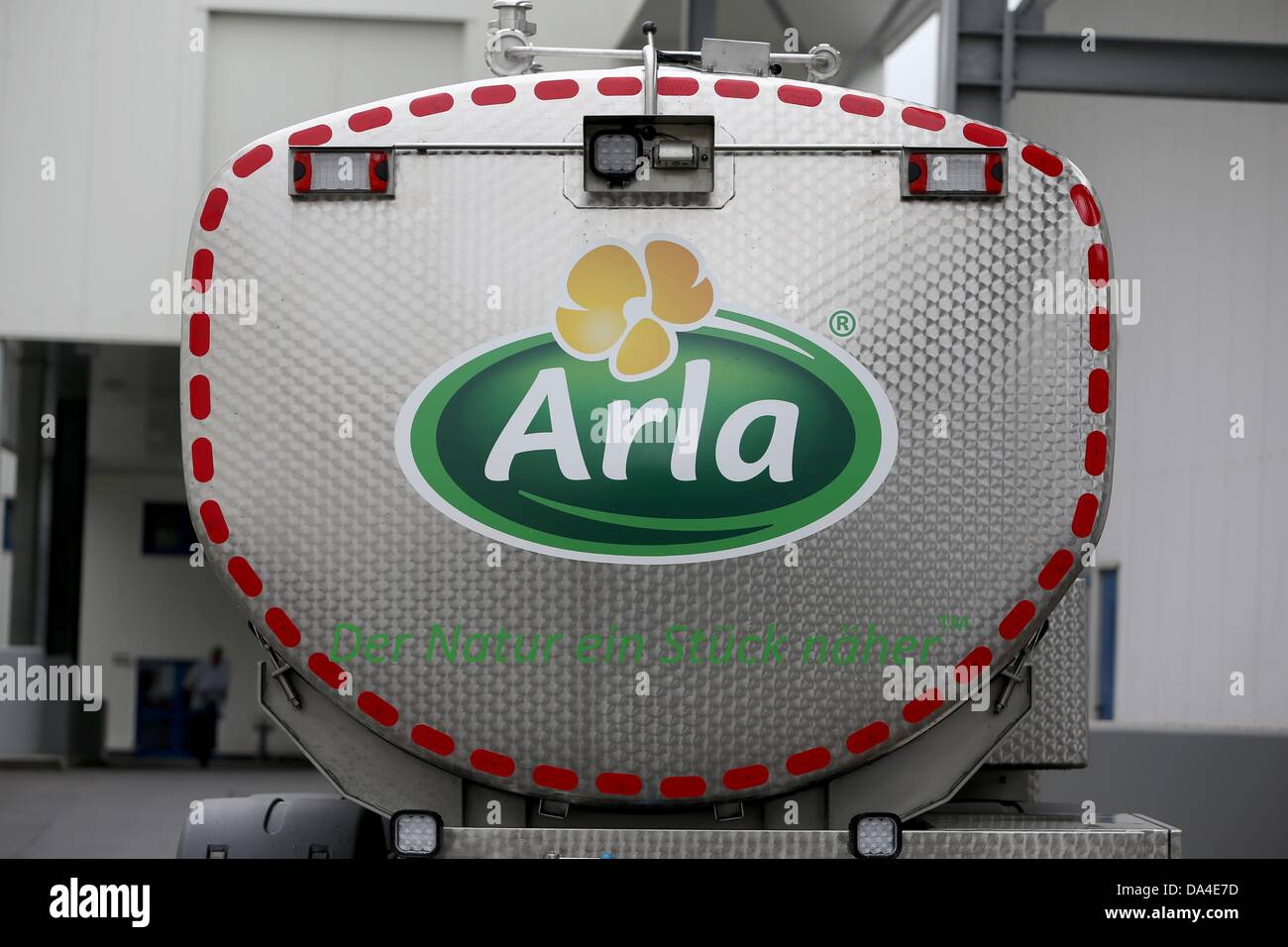 The logo of dairy producer Arla is on display on a dairy truck at the ...