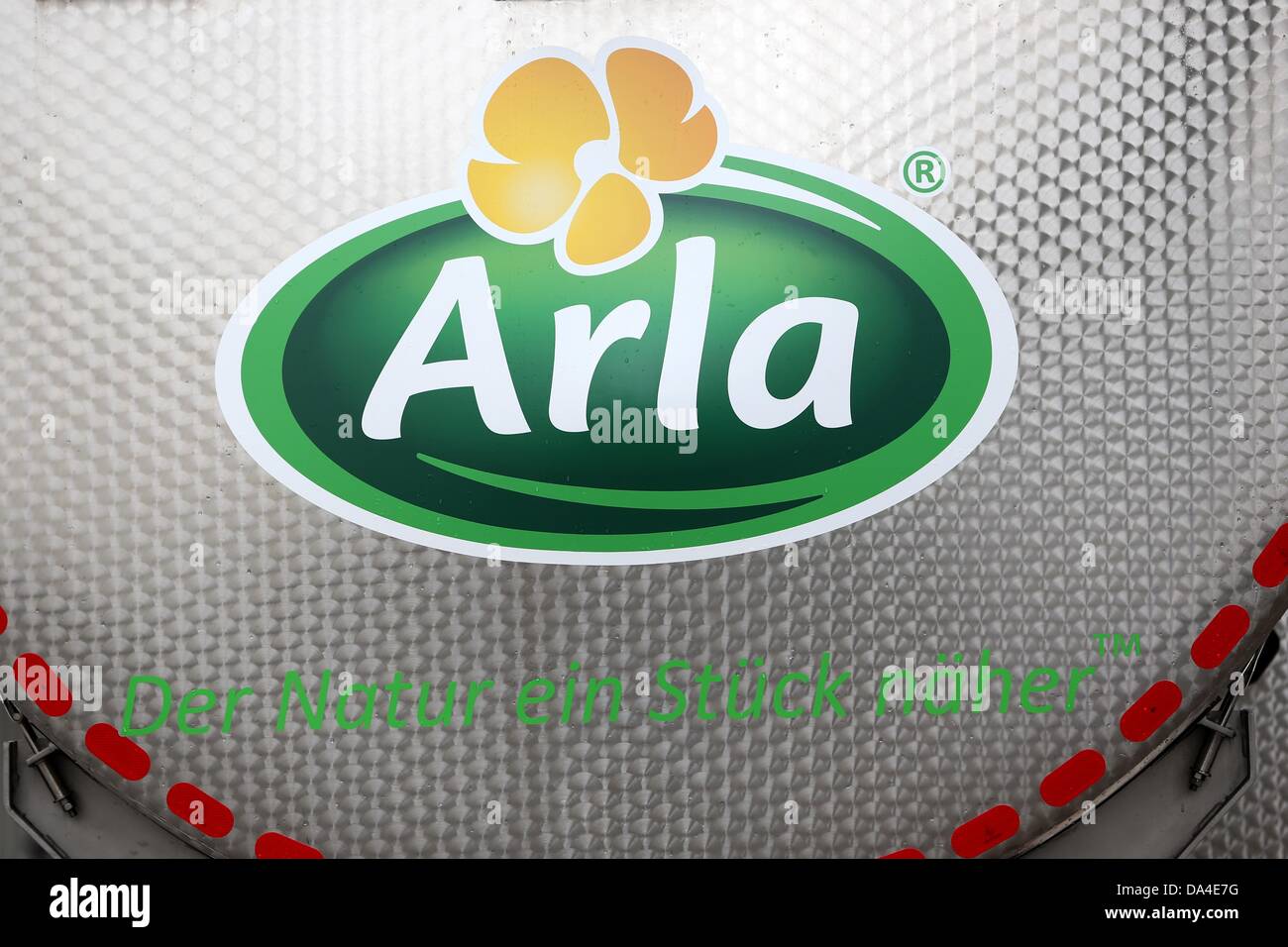 The logo of dairy producer Arla is on display on a dairy truck at the ...