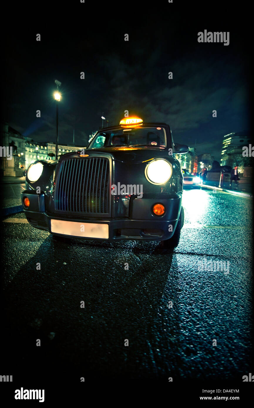 London Taxi Cab At Night High Resolution Stock Photography and Images ...