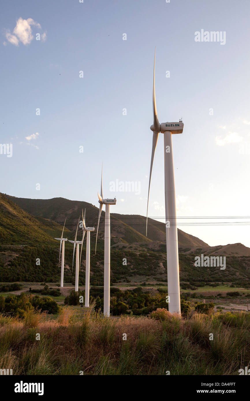 Windmills power park, Utah, USA Stock Photo - Alamy