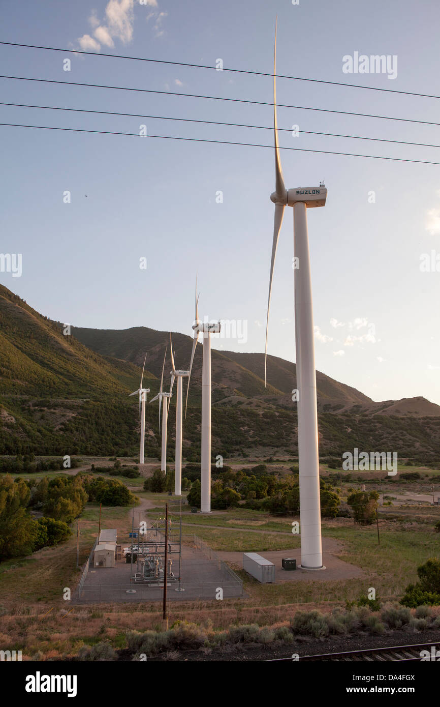 Windmills power park, Utah, USA Stock Photo - Alamy