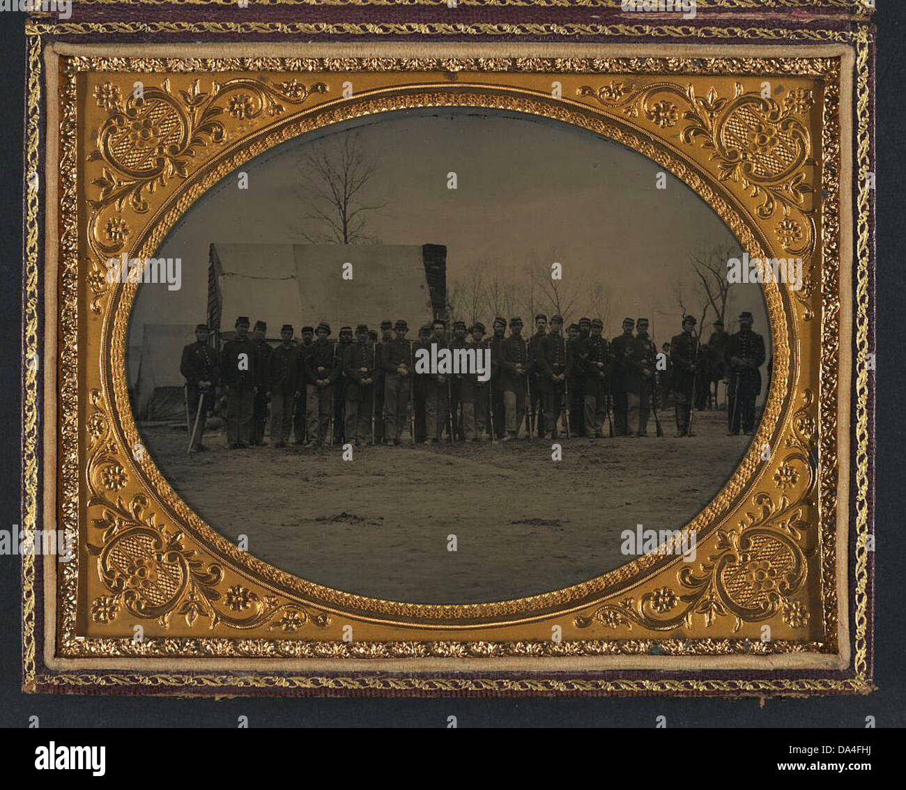 This historical photograph shows a group of Union soldiers in front of ...