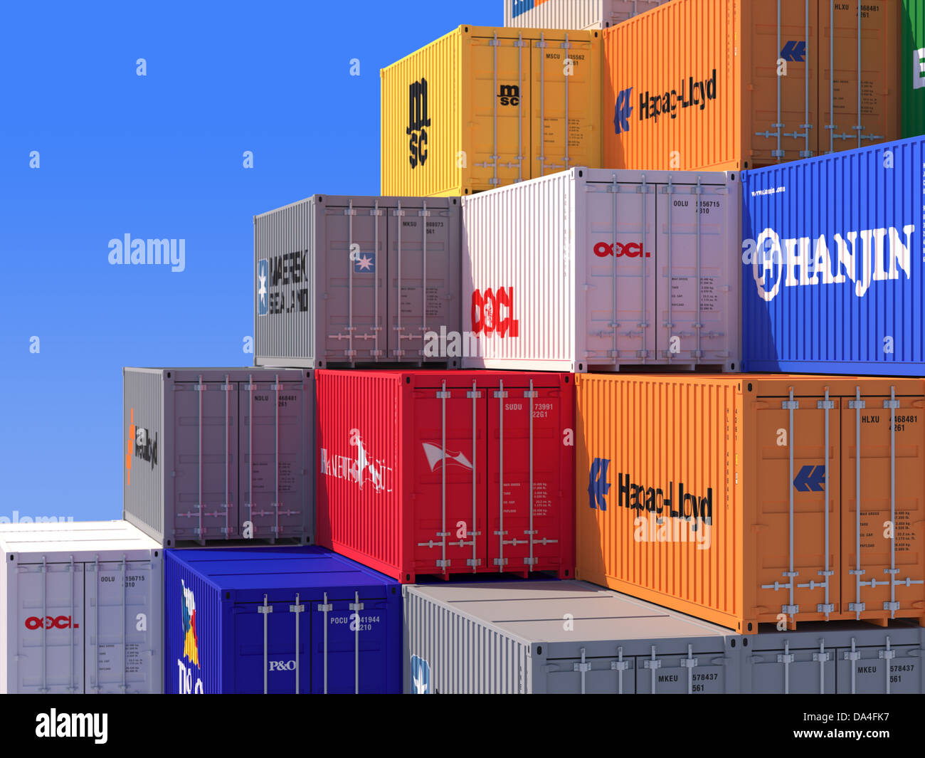 Group of containers rendered in 3D Stock Photo - Alamy