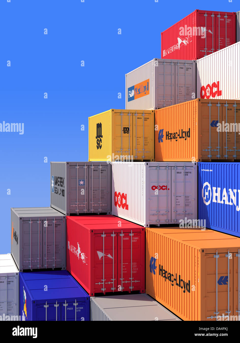 Group of containers rendered in 3D Stock Photo - Alamy