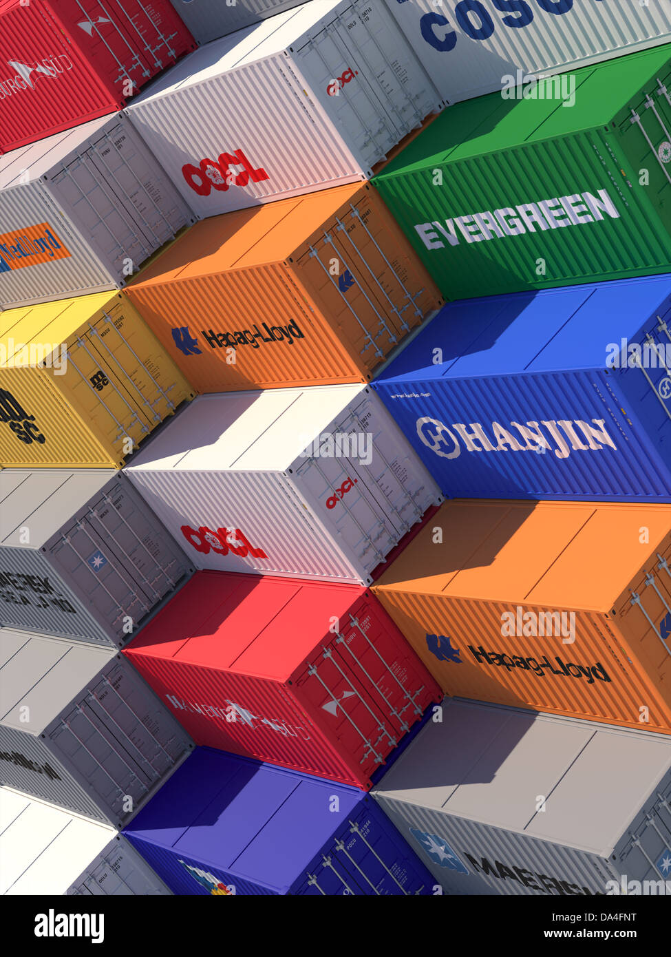 Group of containers rendered in 3D Stock Photo - Alamy