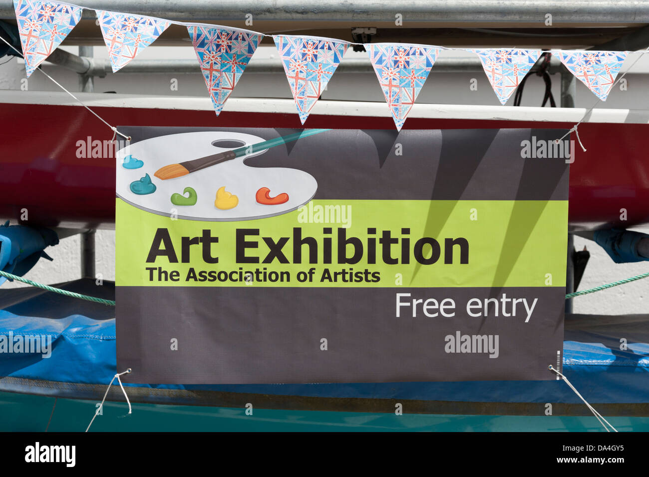 A sign for an art exhibition by the Association of Artists Padstow ...