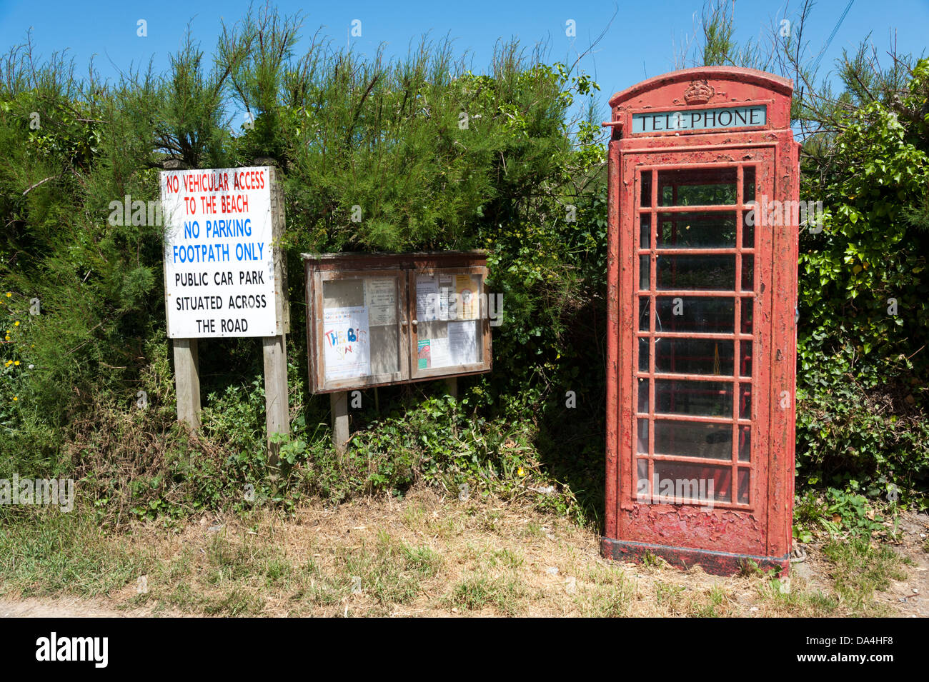 The traditional red telephone box at Porthcothan Bay Cornwall UK Stock ...