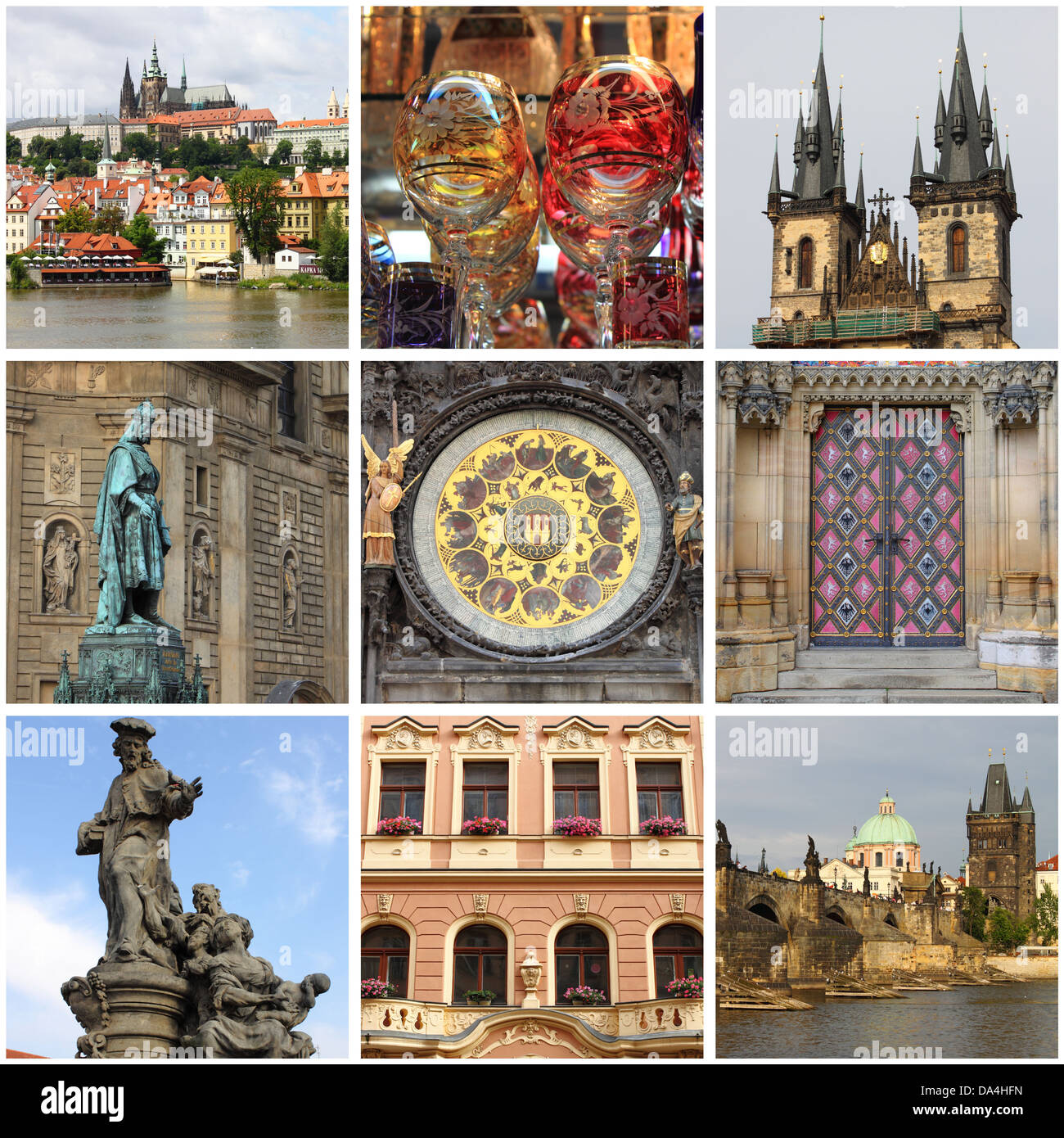 Collage of landmarks of Prague, Czech Republic Stock Photo - Alamy