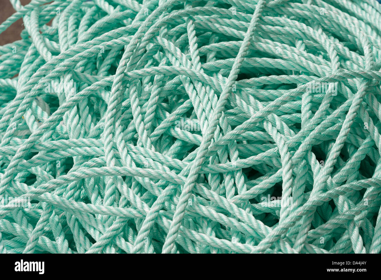 a pile of green nylon rope Stock Photo - Alamy