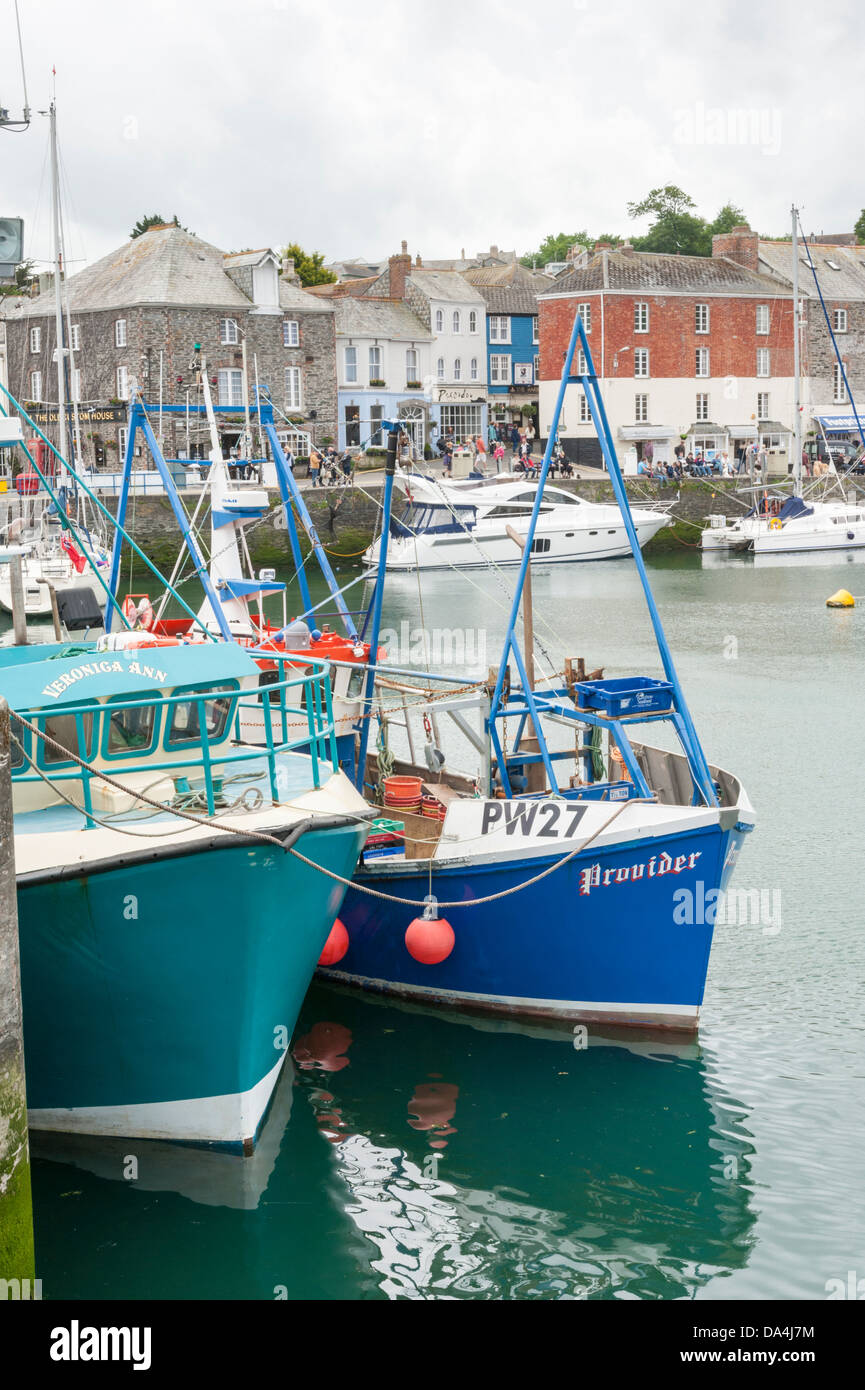 Fishing boats in the harbour at Padstow Cornwall UK Stock Photo - Alamy