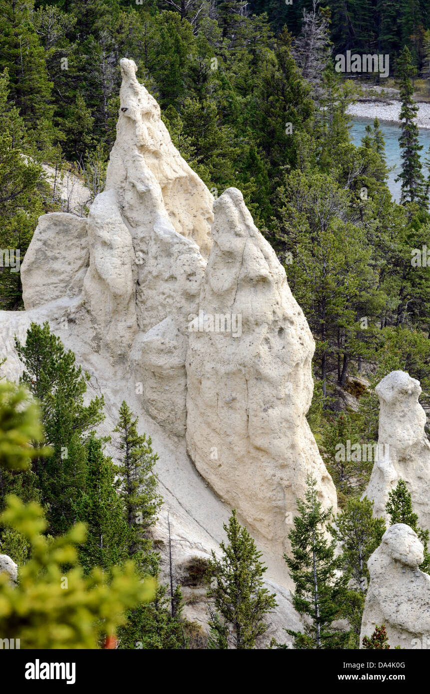 The Hoodoos and the Bow River Banff National Park Alberta Canada Stock ...