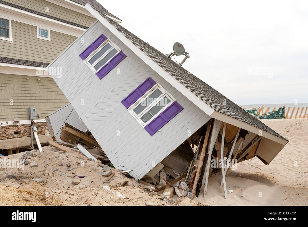 A hurricane leaves a path of destruction destroying homes and houses ...