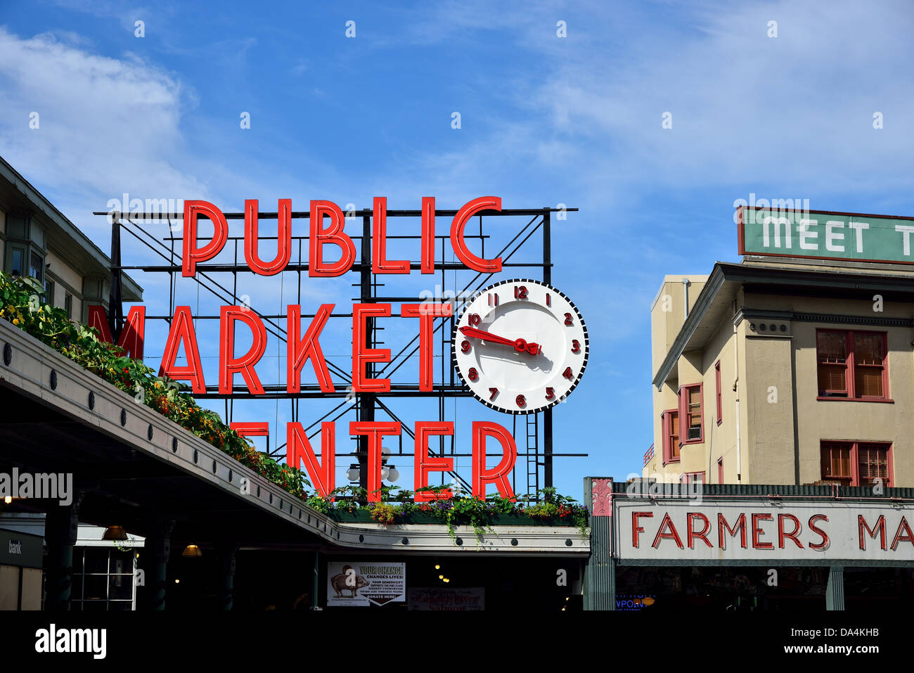 Seattle public market sign hi-res stock photography and images - Alamy