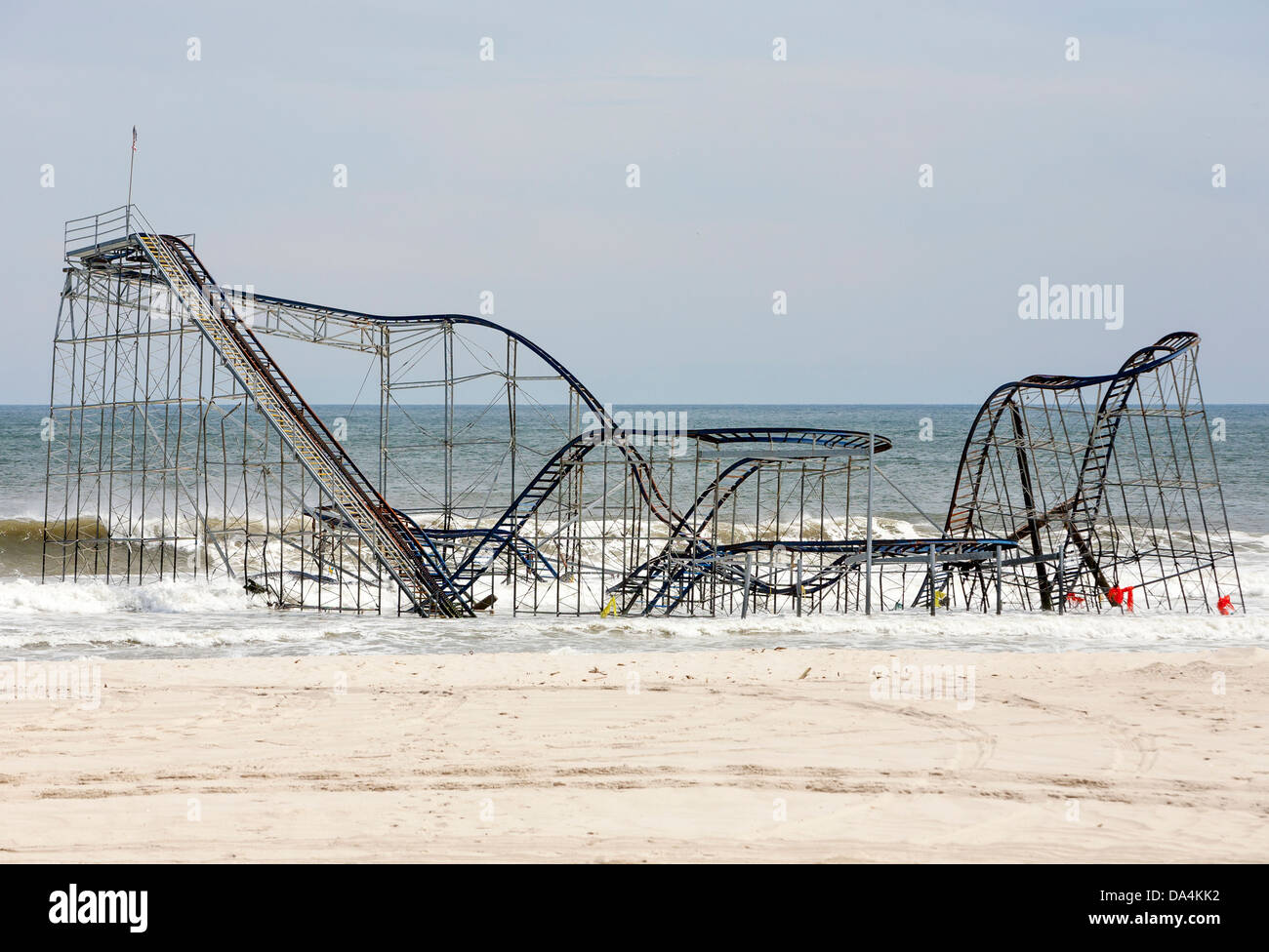 A hurricane leaves a path of destruction destroying a roller coaster ...