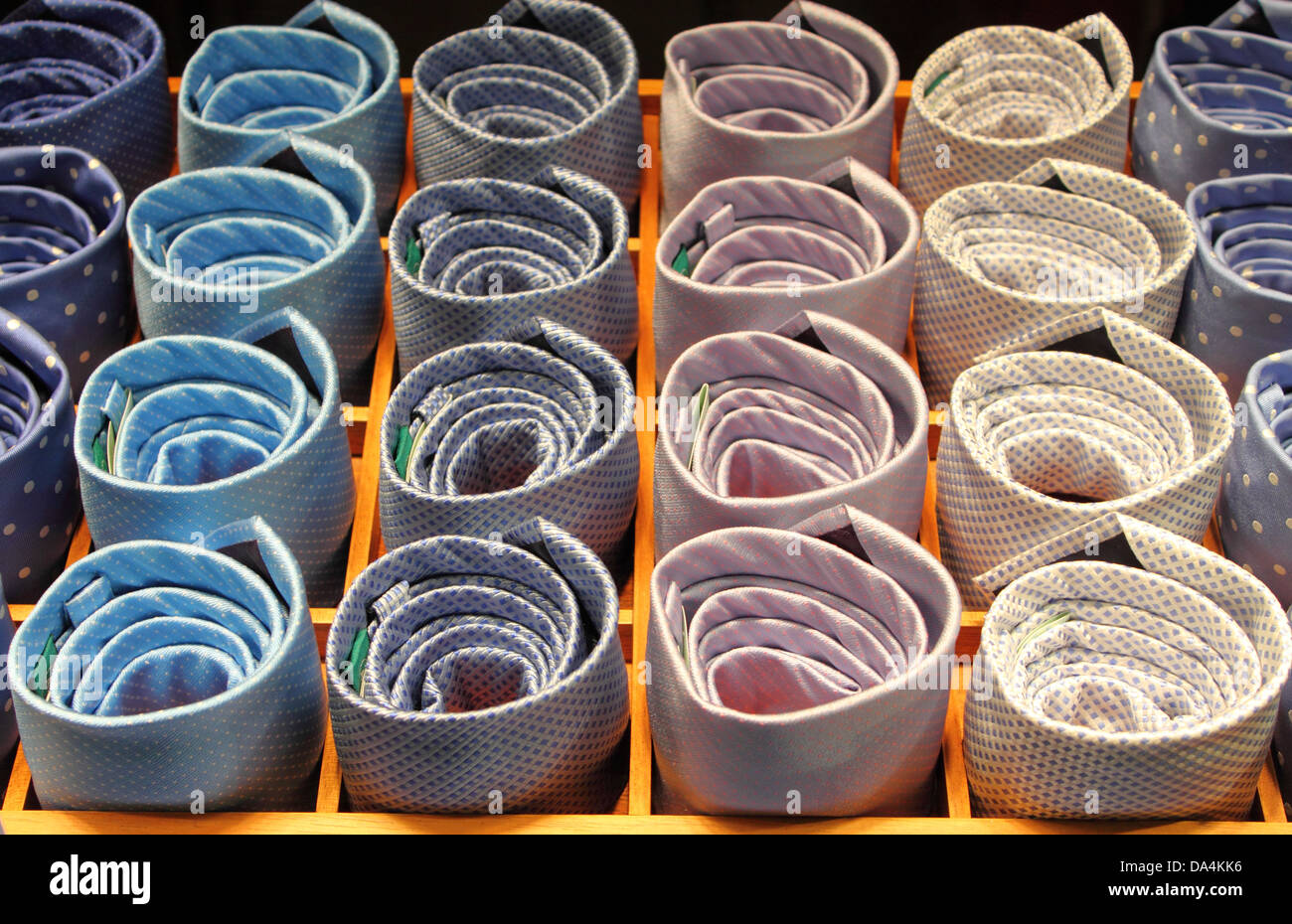 Colorful ties displayed in a fashion shop Stock Photo - Alamy