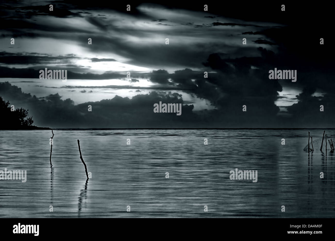 Night time over the sea in Vanuatu Stock Photo - Alamy