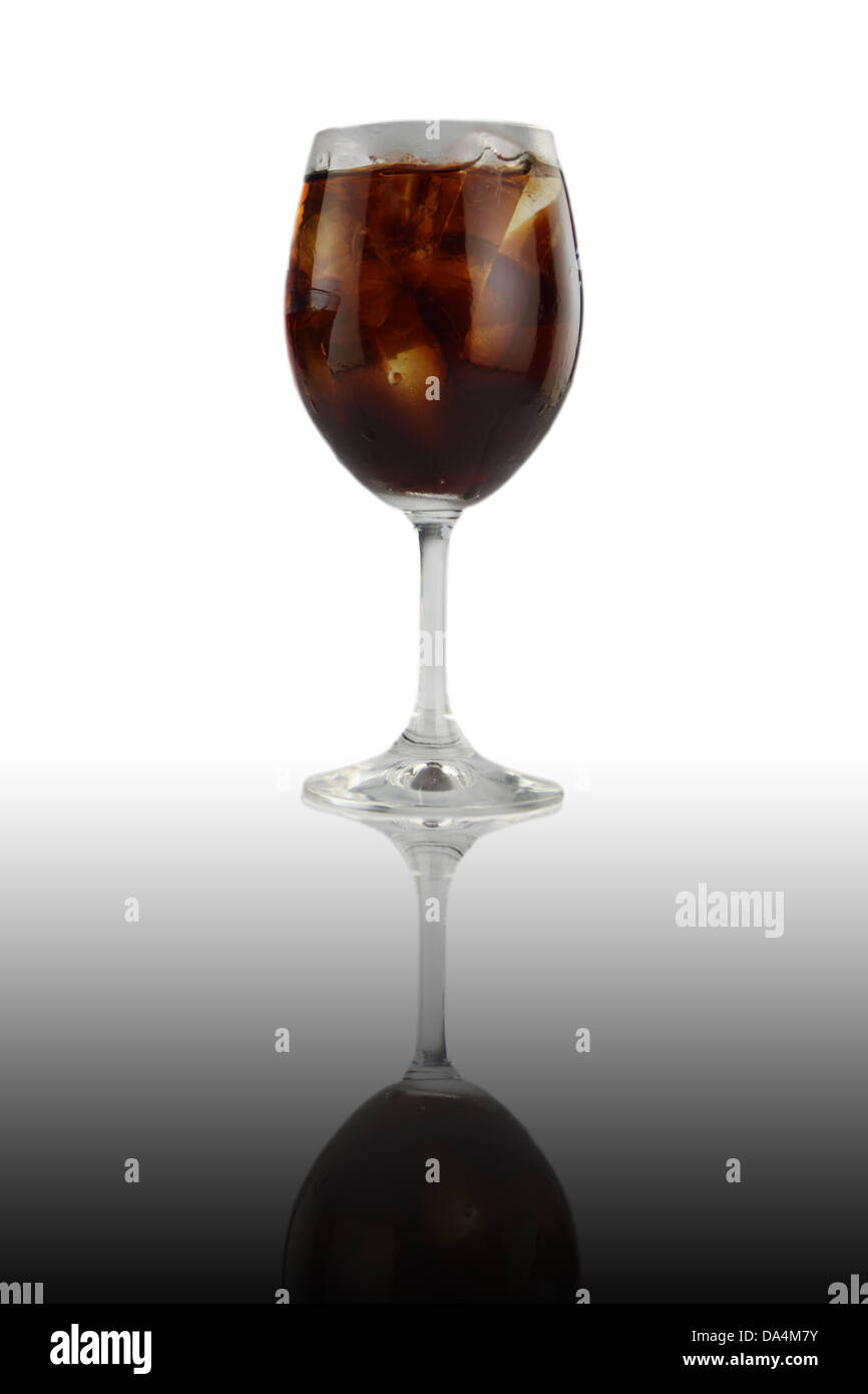The Cola in glass and Black Shadow Stock Photo - Alamy