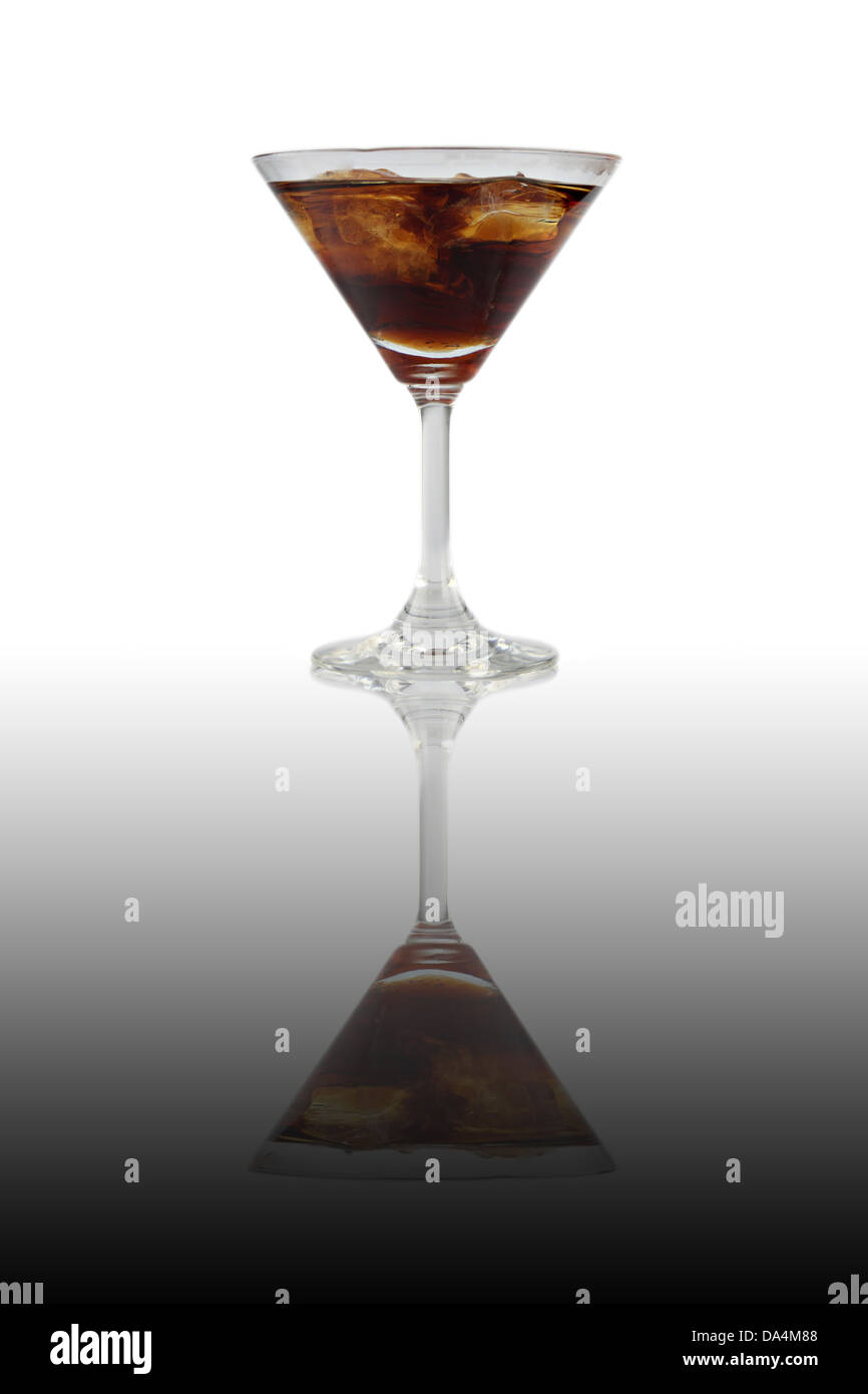 The Cola in glass and Black Shadow Stock Photo - Alamy