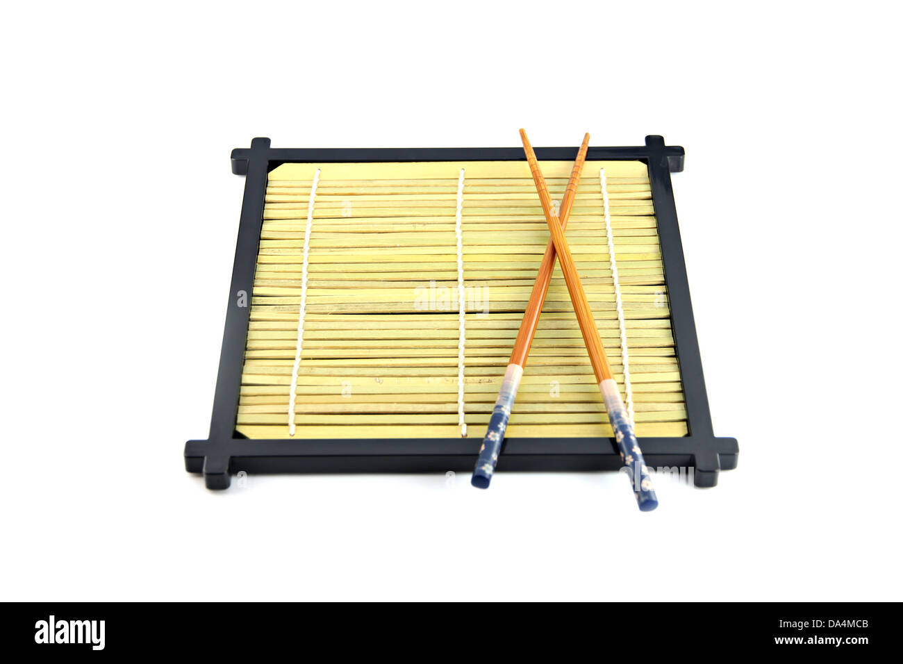 Bamboo dish and chopsticks on white background Stock Photo - Alamy