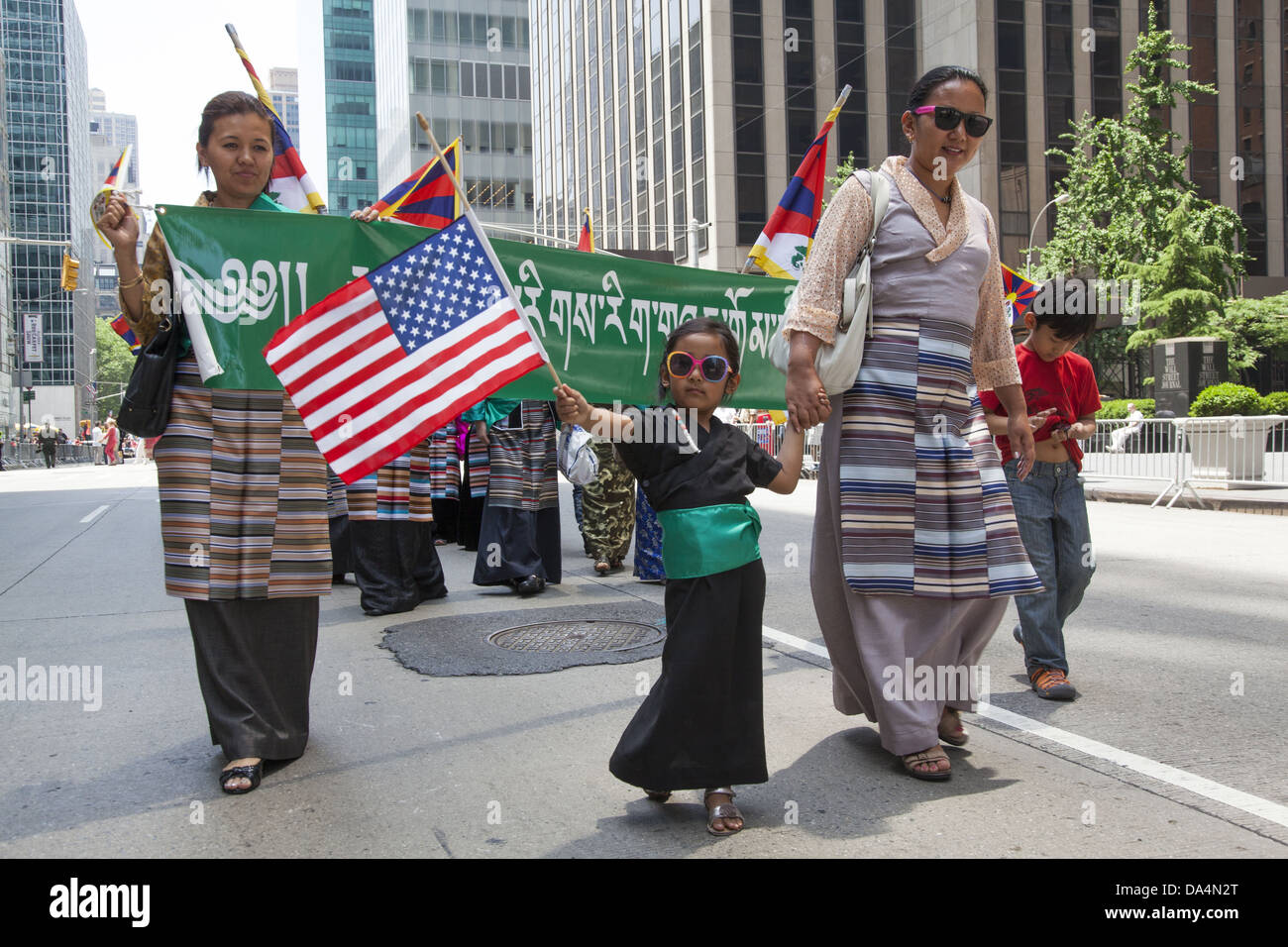 Tibetan refugees and & full fledged Tibetan Americans march in the ...