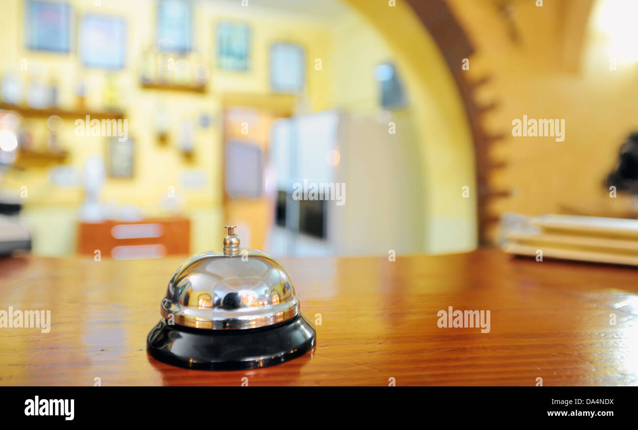 service bell at the hotel reception Stock Photo - Alamy